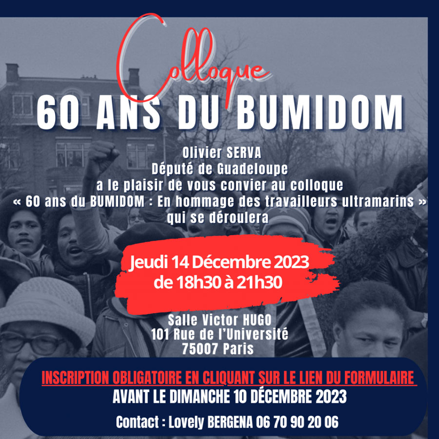 Invitation au colloque des 60 ans du BUMIDOM – Hommage aux travailleurs ...